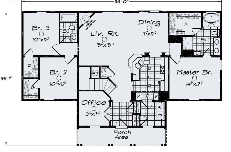 Kinston II | 1709 Square Foot Cape Floor Plan