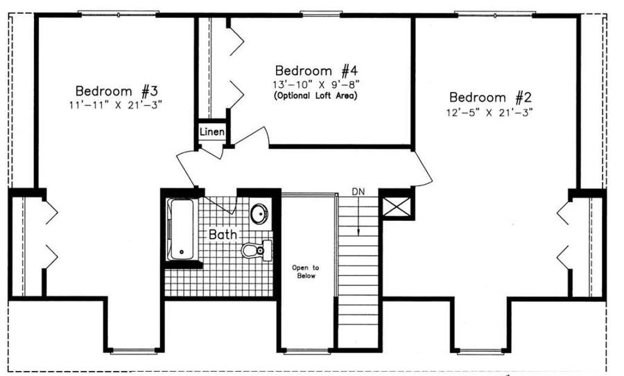 Tanglewood – NNA | 2310 Square Foot Cape Floor Plan
