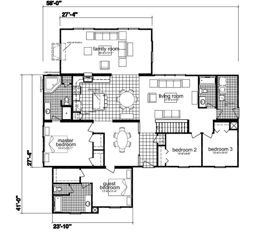Harding I – NAD | 1587 Square Foot Ranch Floor Plan