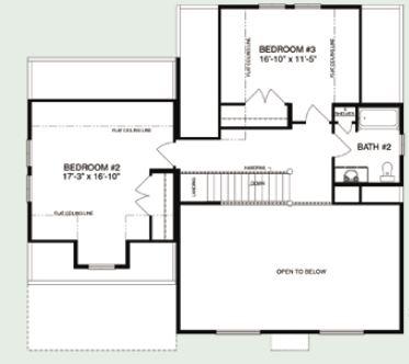 Cedar Ridge (Plan C) (AML-025) | 2395 Square Foot Cape Floor Plan
