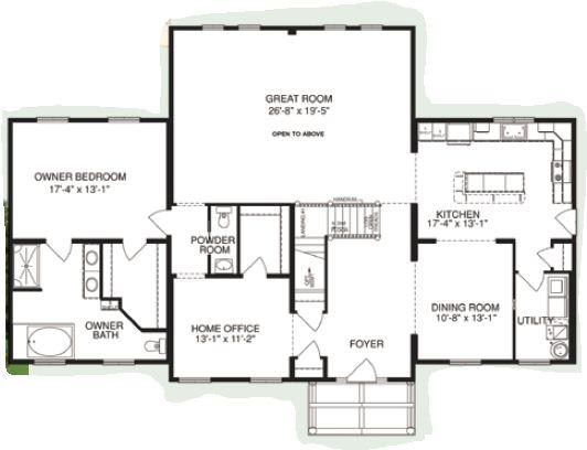 Mountain View (Plan A) (AML-027) | 2996 Square Foot Cape Floor Plan