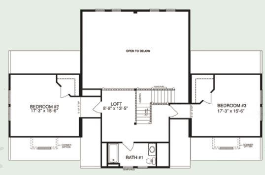 Mountain View (Plan A) (AML-027) | 2996 Square Foot Cape Floor Plan