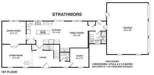 Strathmore (EMC-012) | 2897 Square Foot Two Story Floor Plan