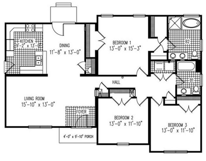 Millbrooke | 1622 Square Foot Ranch Floor Plan