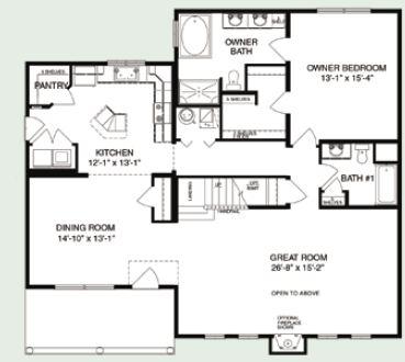 Cedar Ridge (Plan C) | 2395 Square Foot Cape Floor Plan