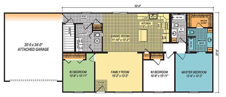 Empress | 1443 Square Foot Ranch Floor Plan